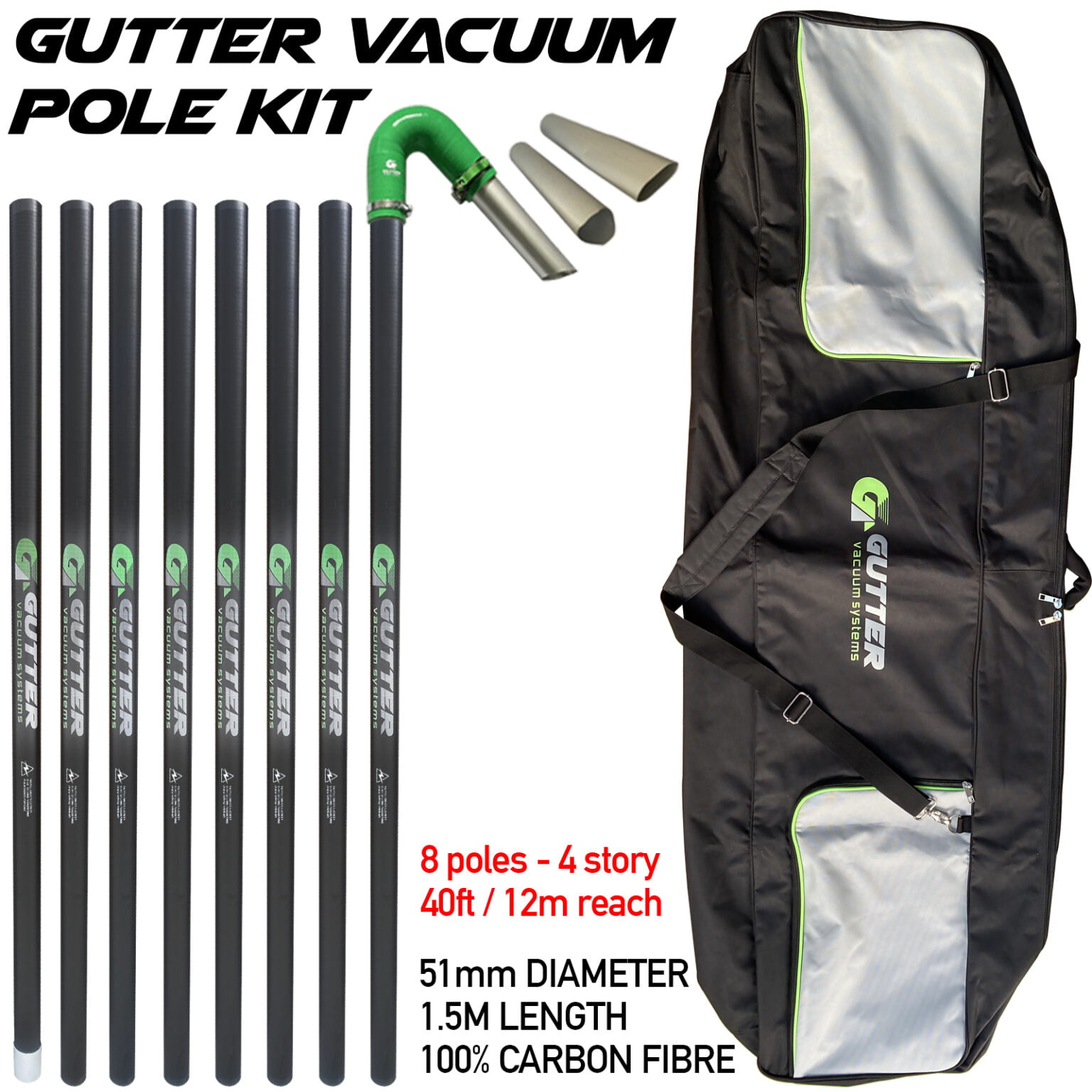 Push Fit Carbon Fibre Pole Kits | Gutter Vacuum Systems