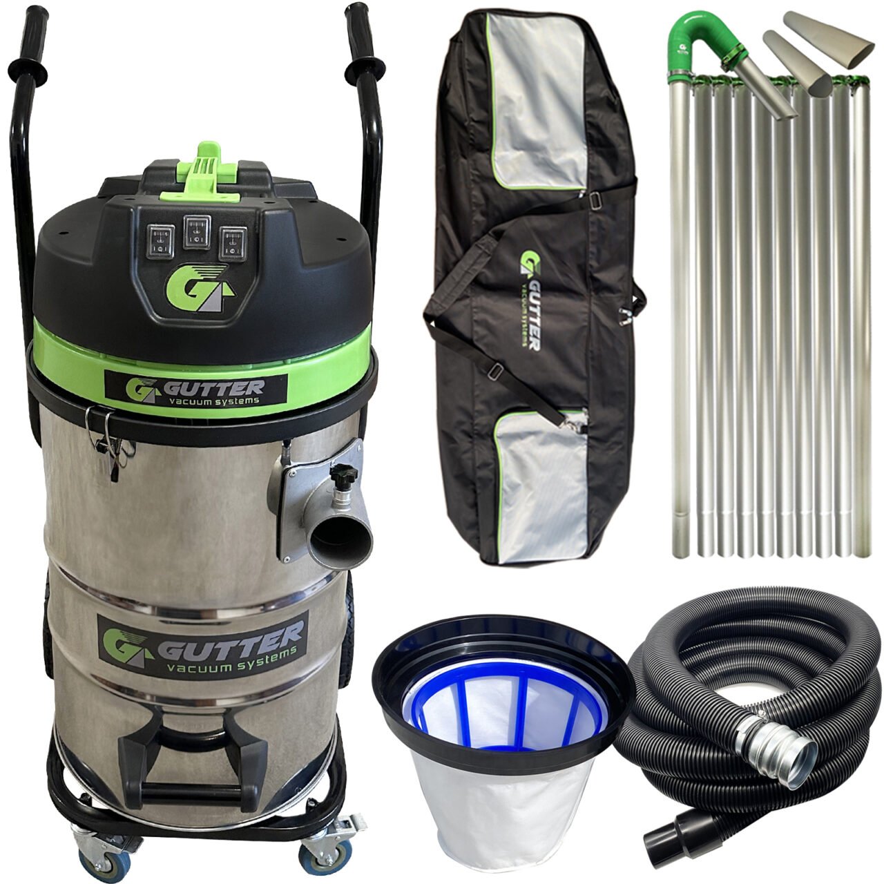 3600 Watt Gutter Vacuum Carbon Fibre Cleaning System