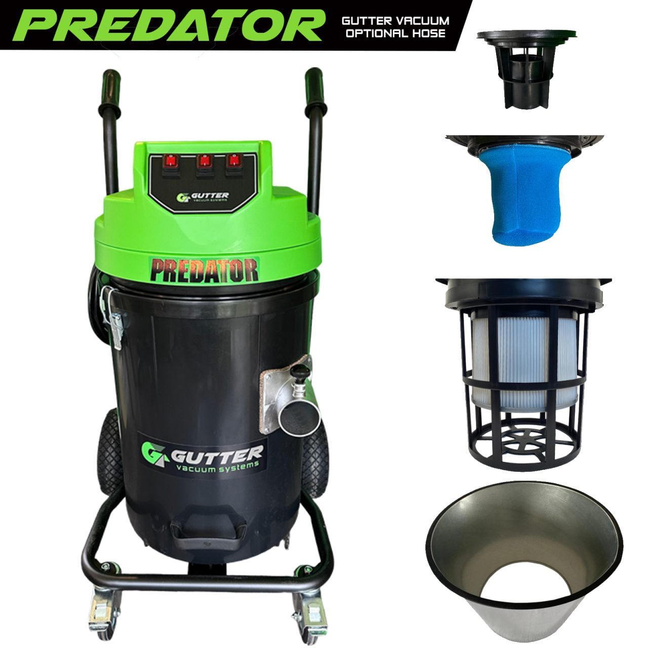 Polypropylene Predator 3600W Gutter Vacuum | Gutter Vacuum Systems