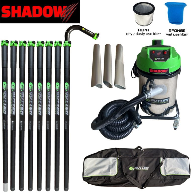 Shadow 3400w Gutter Vacuum - Clamped Carbon and Rigid Neck