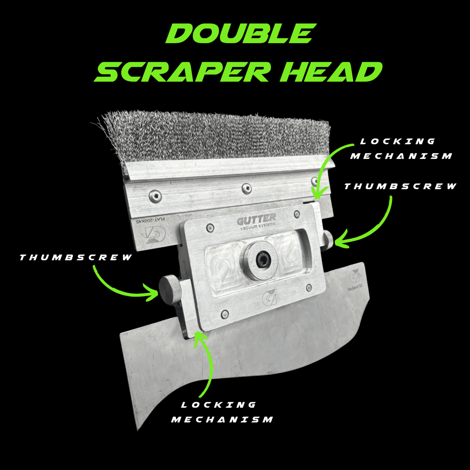 GVS Double Roof Scraper Head - One Blade and One Brush | GVS
