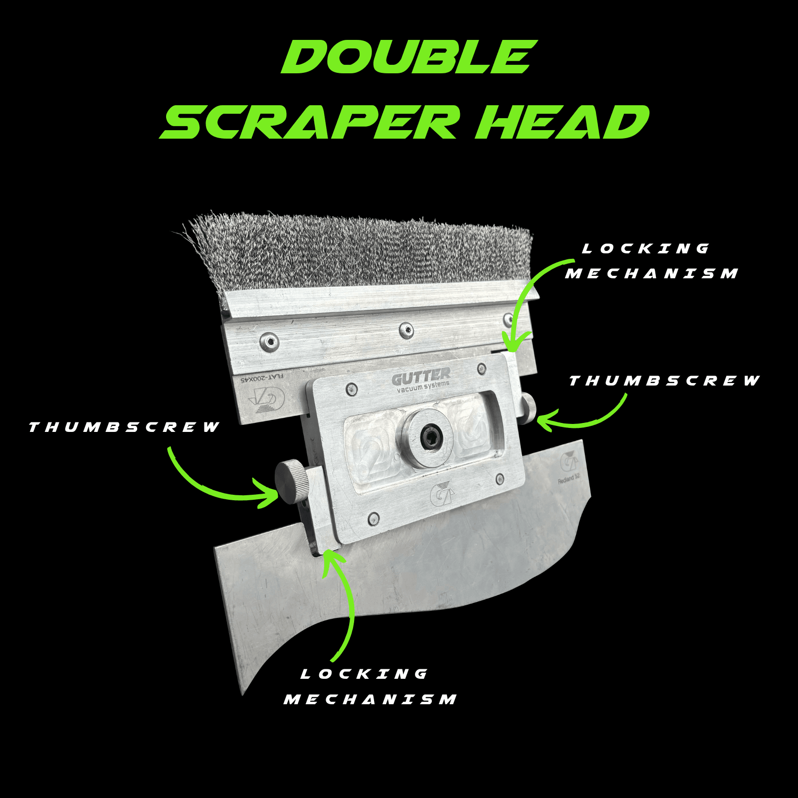 Double Roof Scraper Head | Gutter Vacuum Systems
