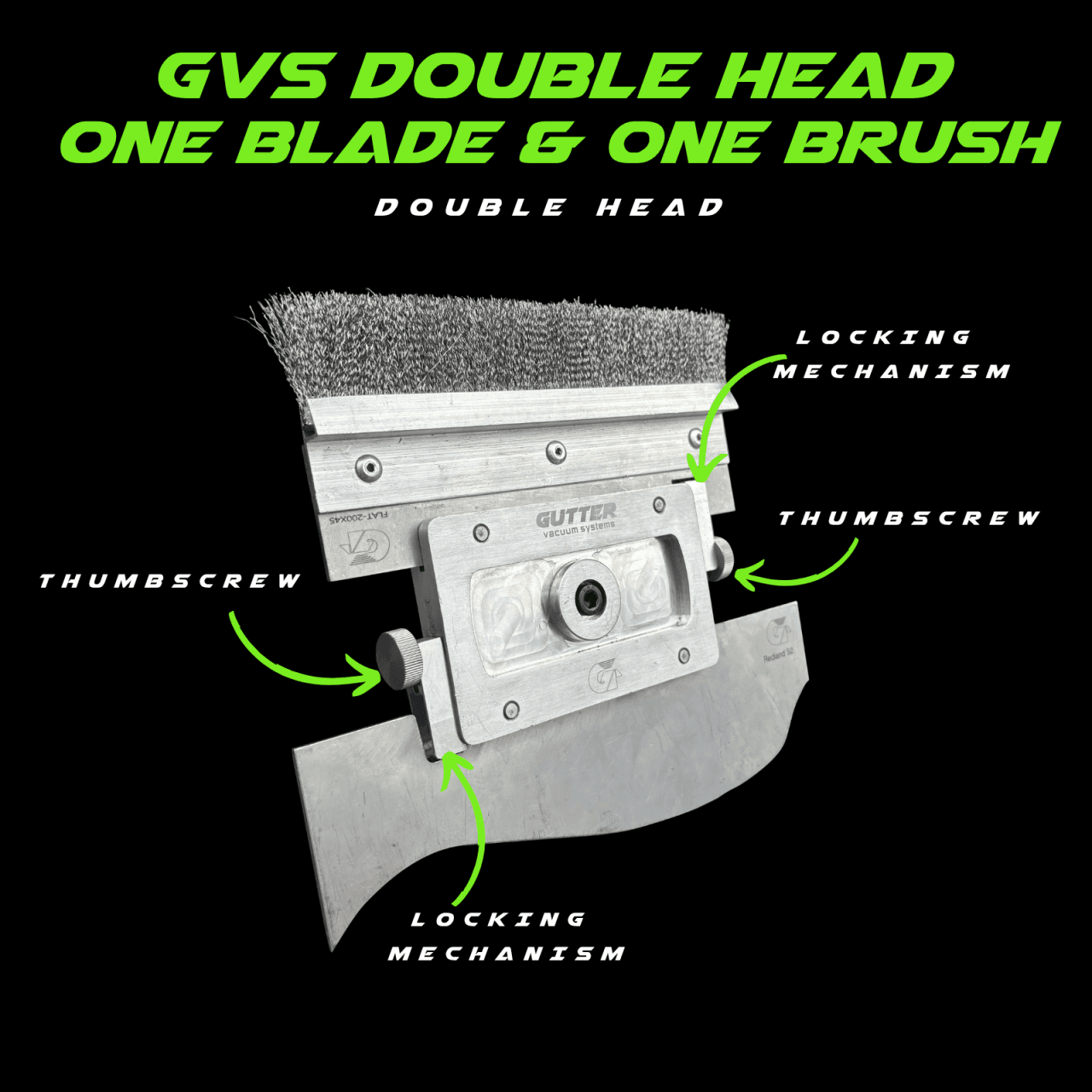 GVS Double Roof Scraper Head - One Blade and One Brush | GVS